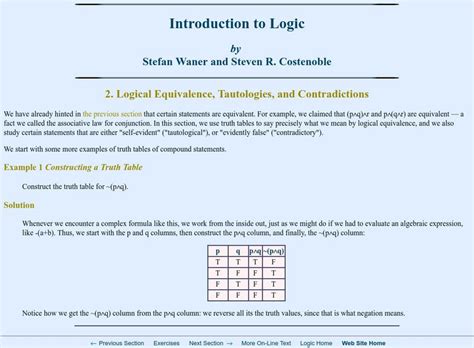 Finite Mathematics And Applied Calculus Logical Equivalence Tautologies