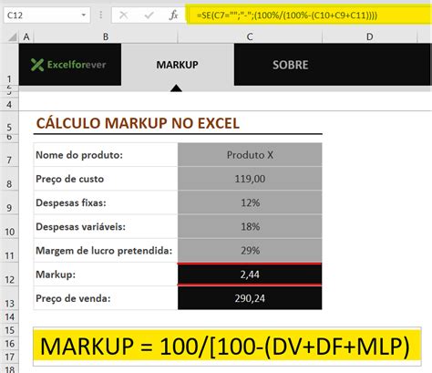 Planilha De CÁlculo Do Markup Excelforever