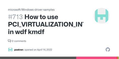 How To Use PCI VIRTUALIZATION INTERFACE In Wdf Kmdf Issue Microsoft Windows Driver
