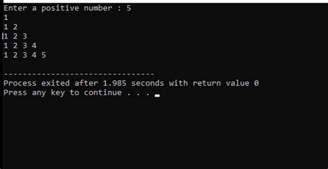 Learn Programming Write A Program To Print Half Pyramid Triangle Using Numbers