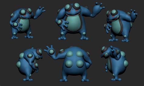 Stl File Pokemon Tympole Palpitoad And Seismitoad With 2 Poses 🐉 ・3d Printer Model To