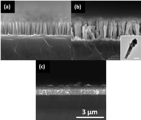 a cross sectional sem image of si nanowire arrays on an n type si