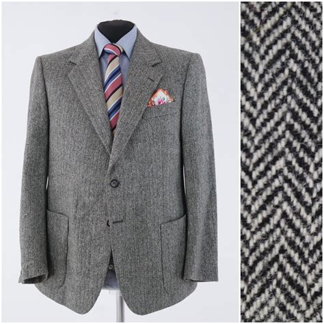 Mens Herringbone Tweed Jacket 44s Us Size Baumler Gre Gem