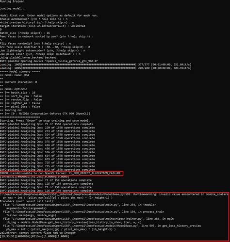 Training Error H64 · Issue 307 · Iperovdeepfacelab · Github