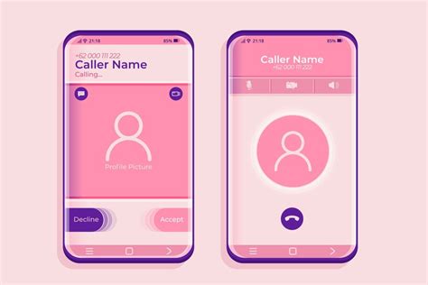 Free Vector Gradient Phone Call Screen Interface Illustration