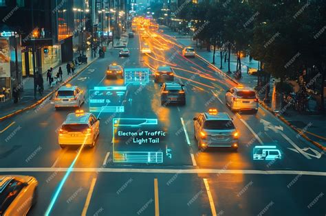 Autonomous Driving System Detecting Traffic Lights And Vehicles Premium Ai Generated Image