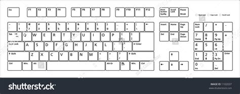 104 Keys Pc Keyboard Layout Stock Illustration 1102037 Shutterstock