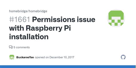 permissions issue with raspberry pi installation · issue 1661