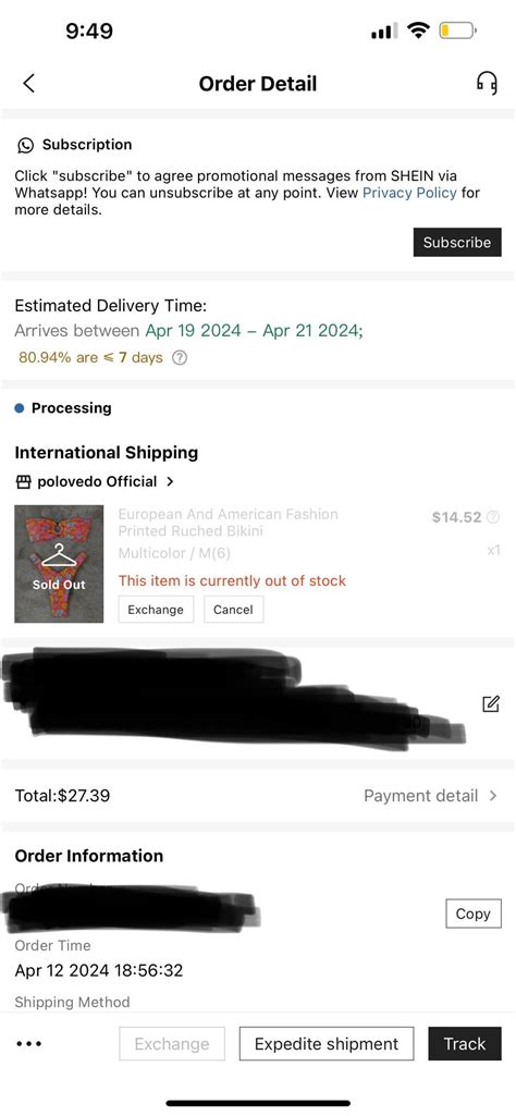 Order Issue Out Of Stock Rshein