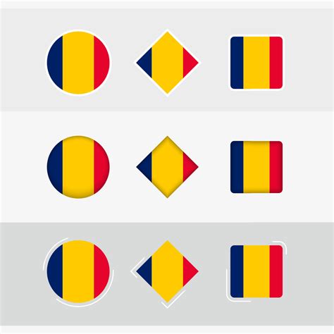 Chad Flag Icons Set Vector Flag Of Chad Vector Art At Vecteezy