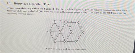 solved 2 1 boruvka s algorithm trace trace boruvka s