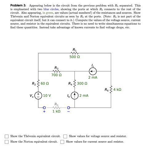 Solved Problem 3 Appearing Below Is The Circuit From The Chegg Com