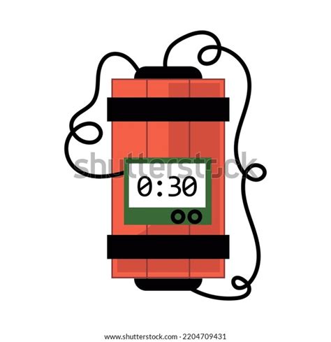 Cartoon Dynamite Tnt Explosives Timer Fuse Stock Vector Royalty Free