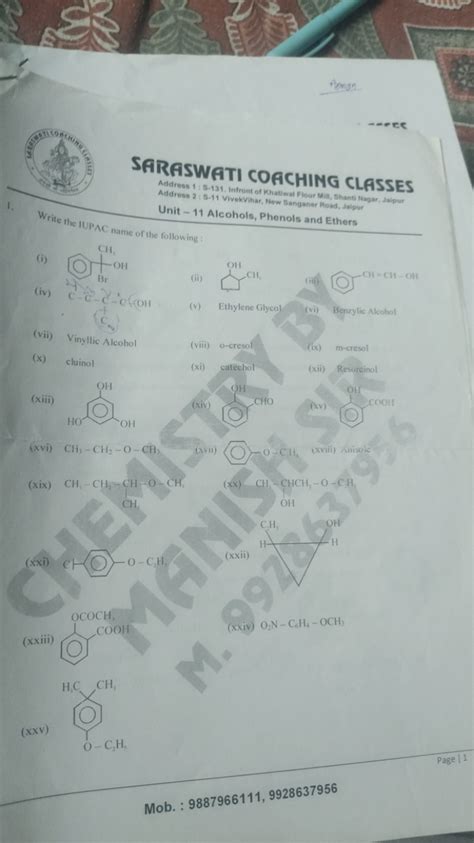 Write The Iupac Name Of The Following I Image Of Chemical Structure I