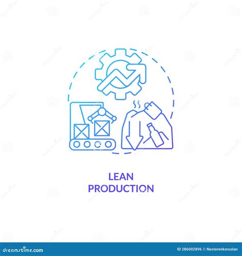 2d Gradient Lean Production Line Icon Concept Stock Vector