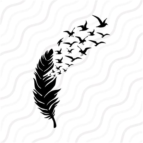 Feather Birds Svg Birds Flying Svg Bird Svg Feather Svg Cut Table Designsvgdxfpng Use With