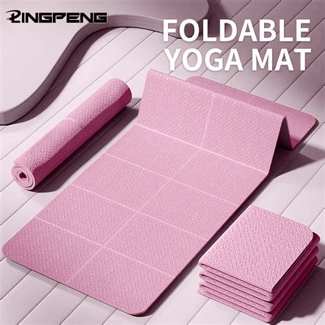 Foldable Yoga Mat Tpe 61x183cm Non Slip Portable Exercise Mat