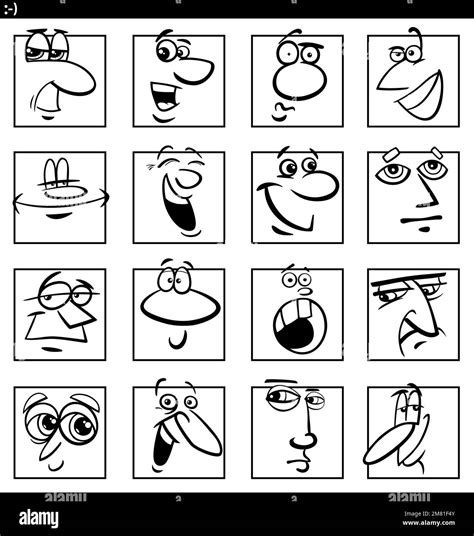 Cartoon Faces Emotions Humor Comics Schwarzweiß Stockfotos Und Bilder Alamy