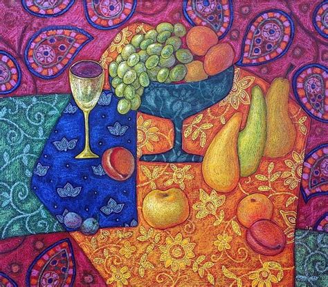 Художник Масляная пастель Синие вазы