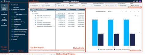 benutzeroberfläche der lucanet cfo solution platform lucanet support