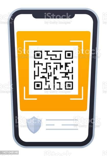 스마트 폰의 Qr 코드 현대적인 평면 디자인 스타일 단일 절연 객체 Qr코드에 대한 스톡 벡터 아트 및 기타 이미지 Qr코드