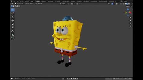 3d Rigged Spongebob Model Blender Preview Youtube