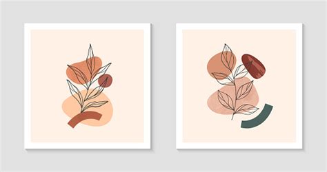 유기농 다양한 모양과 단풍 라인 아트를 갖춘 현대 추상 벡터 일러스트레이션 0명에 대한 스톡 벡터 아트 및 기타 이미지 0명 갈색 개념 Istock