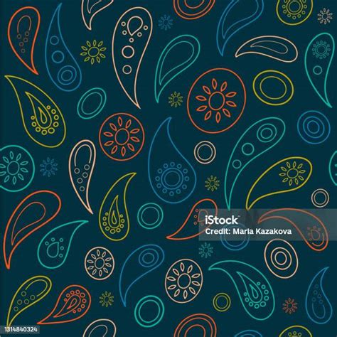 페이즐리 아트 일러스트 스플리토 원단 프린트 텍스처 캐시미어 요소와 민족 꽃 요소 꽃 요소 민속 빈티지 컬러 0명에 대한 스톡 벡터 아트 및 기타 이미지 Istock