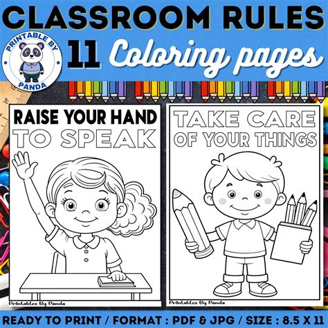 Classroom Rules Coloring Pages Printable Worksheet Pdf And  Files Classroom Rules