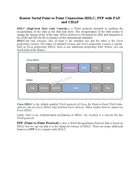 Router Serial Point To Point Connection Hdlc Ppp With Pap And Chap Pdf Router Computing