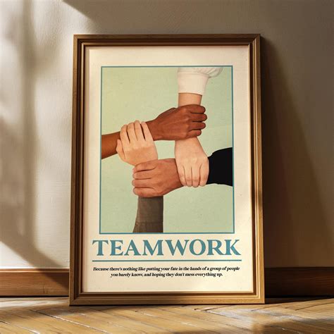 Teamwork Poster Funny Office Statement Art By Jonas Loose Etsy
