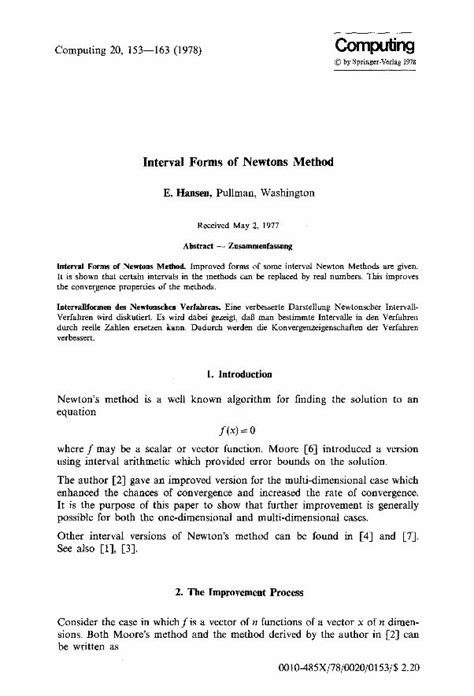 Pdf Interval Forms Of Newtons Method Dokumentips