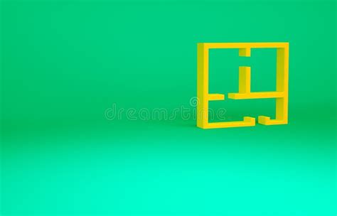 Orange House Plan Icon Isolated On Green Background Minimalism Concept