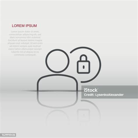Login Icon In Flat Style People Secure Access Vector Illustration On