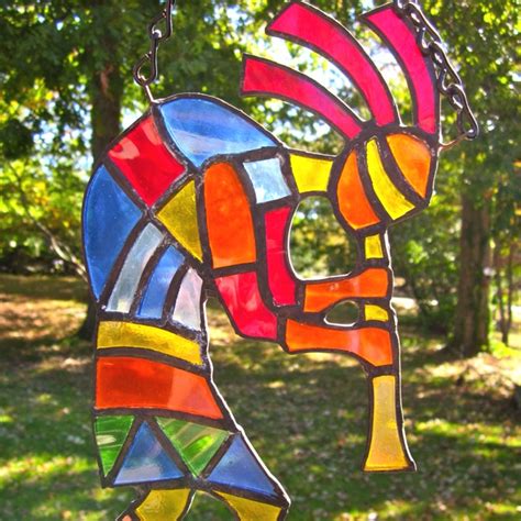 Kokopelli Stained Glass Stained Glass Panels Stained Glass Crafts
