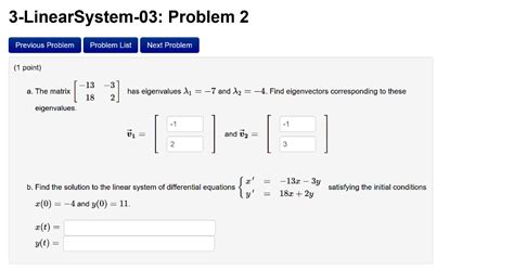 solved 3 linearsystem 03 problem 2 previous problem problem