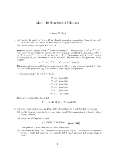 Math 110 Homework 3 Solutions January 29 2015 Pdf Group