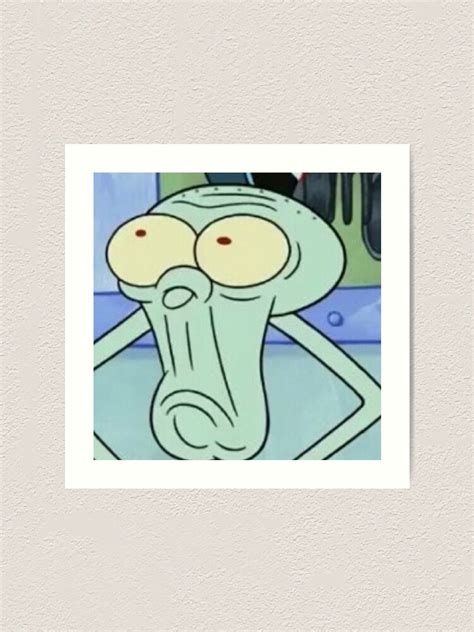 Squidward Funny Face Art Print For Sale By Eliasbnsa Redbubble