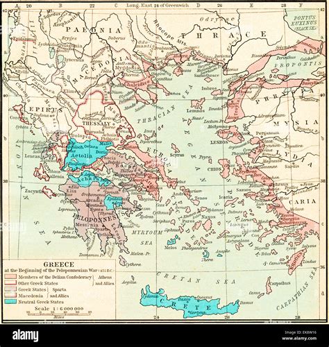 Map Of Greece At The Beginning Of The Peloponnesian War 431 Bc