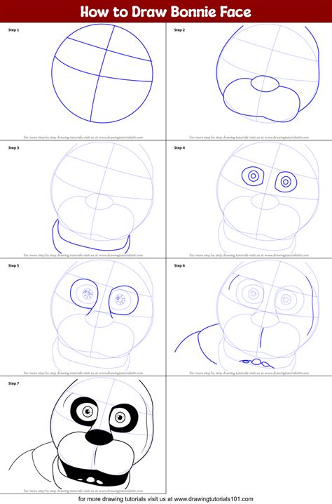 How To Draw Bonnie Face Five Nights At Freddys Step By Step