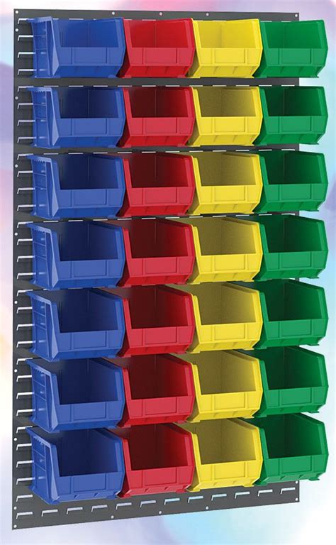 Louvered Wall Panels With Berry Light Blue Purple And Teal Bins