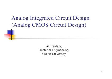 Pdf Analog Integrated Circuit Design Analog Cmos Circuit Design