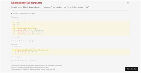 Vue Lunar Calendar Codesandbox