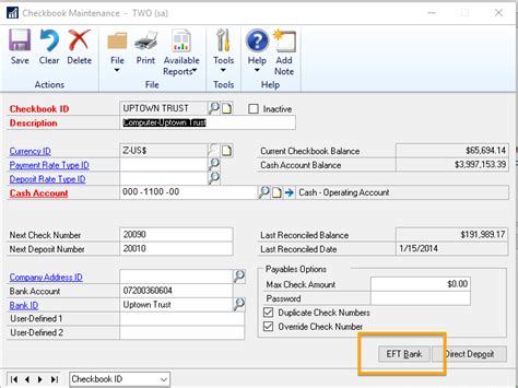 Setting Up Eft For Payables Management In Dynamics Gp 2013 And Later Part 1 Martin And