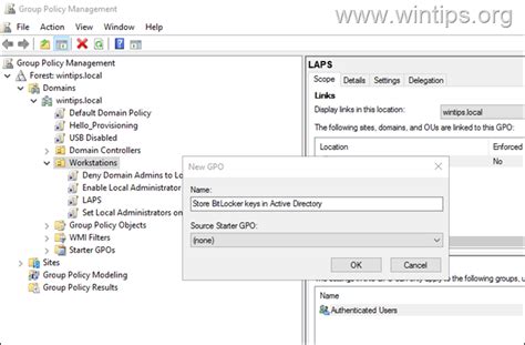How To Automatically Store Bitlocker Recovery Keys To Ad Active Directory