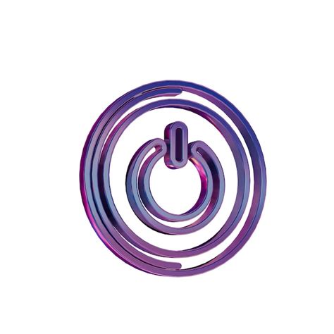 Premium Photo 3d Neon Retro Icon Round Power Button