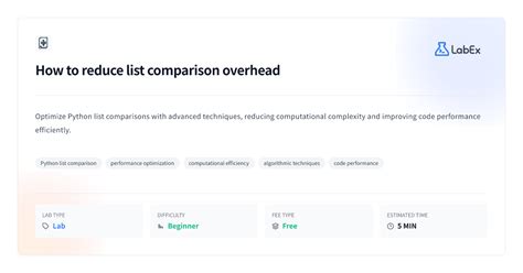 How To Reduce List Comparison Overhead Labex