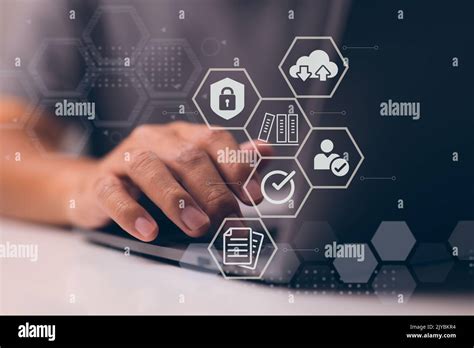 Businessman Employing A Computer To Document Management Online Documentation Database