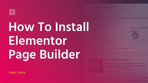How To Install Elementor 2018 Youtube