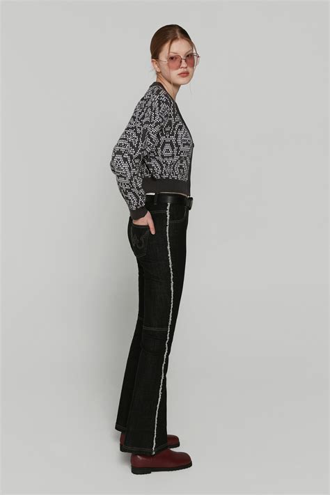 Python Pattern Knit Cardigan Black